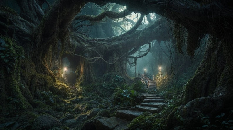 5 Enchanted Forest Wall Art Enchanted Forest Printable Digital Art ...