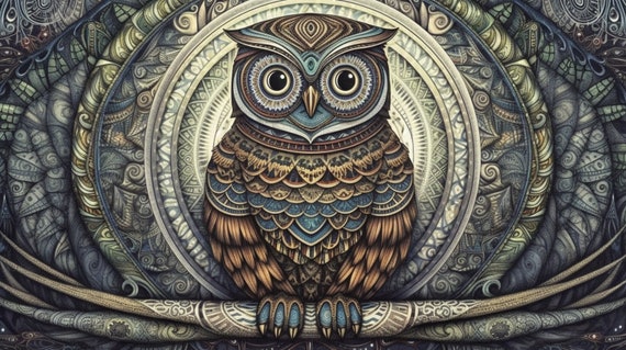 Abstract Owl Wallpaper