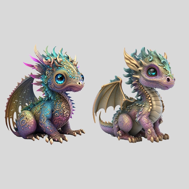 5 Cute Baby Dragon Clipart, Baby Dragon Pngs Baby Dragon PNG Bundle ...
