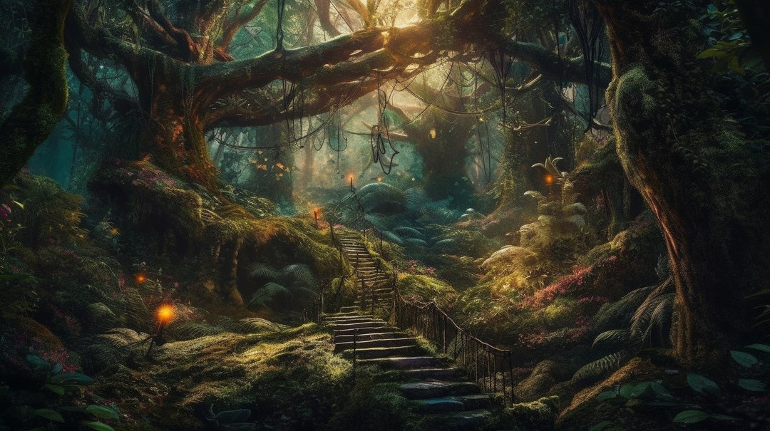 4 Enchanted Forest Wall Art Enchanted Forest Printable Digital Art ...