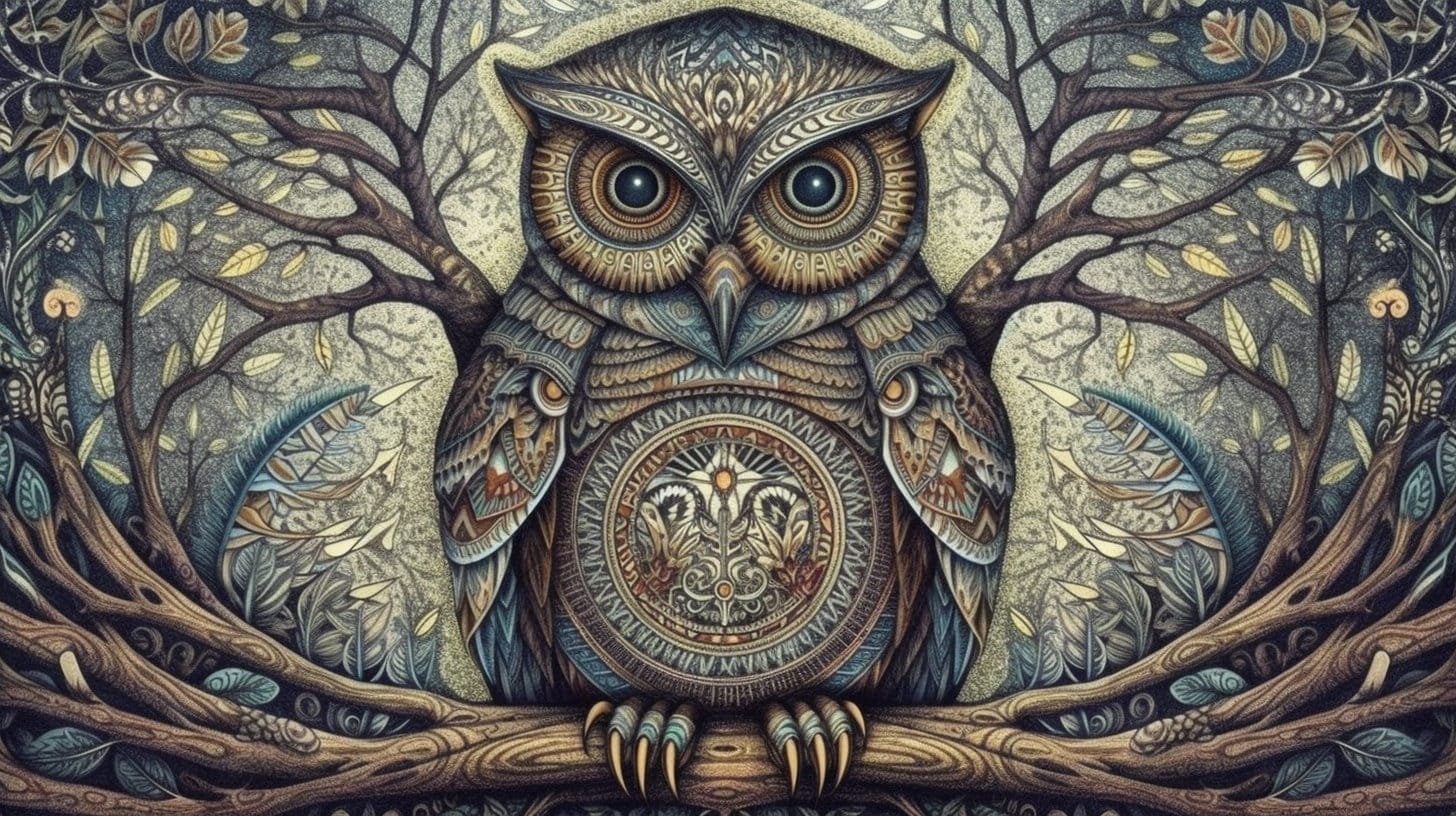 5 Enchanted Owl Wallpaper | Printable Art | Digital Art | Digital ...