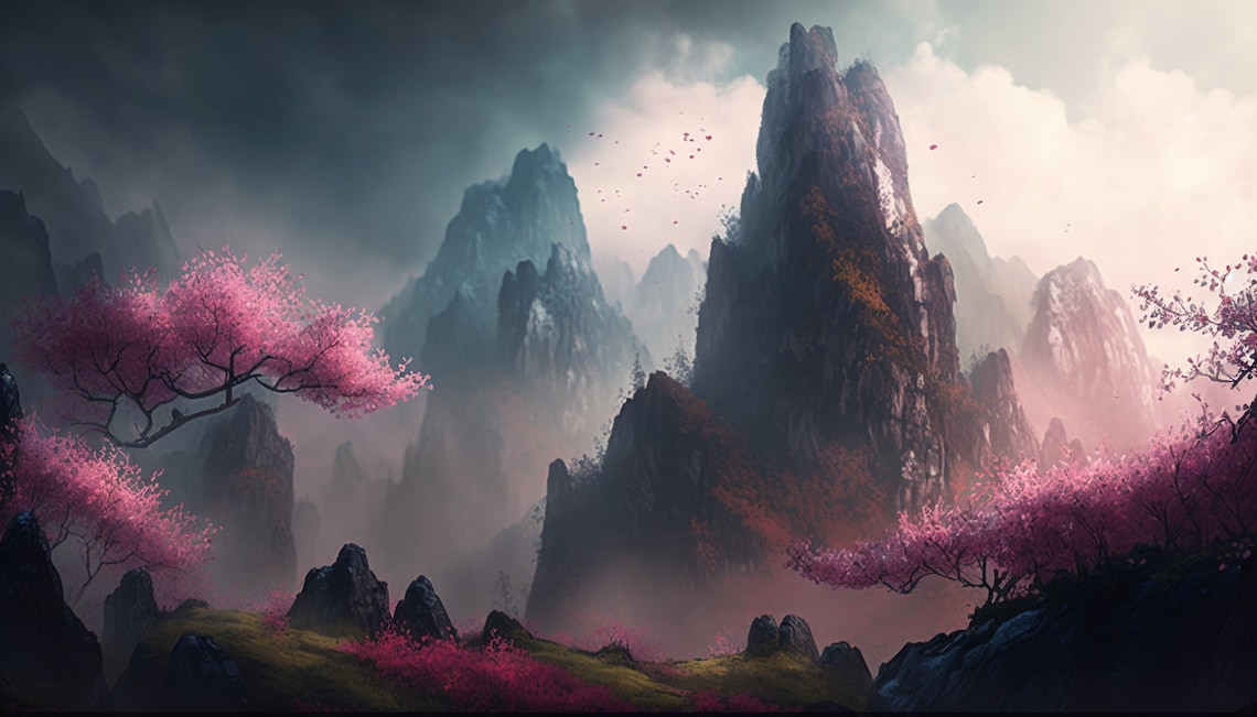 5 Cherry Blossom Tree Wallpaper Cherry Blossom Tree Digital Wallpaper ...