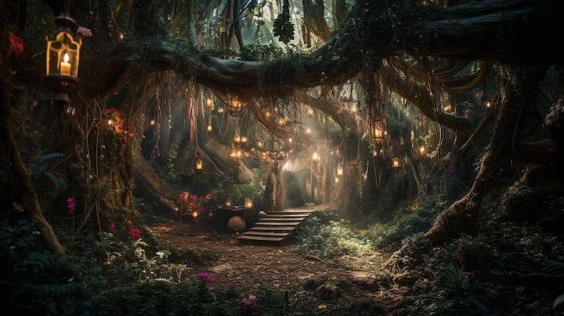 5 Enchanted Forest Wall Art Enchanted Forest Printable Digital Art ...