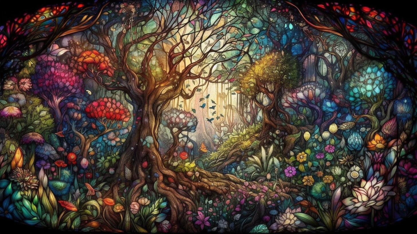 5 Enchanted Forest Wallpaper | Printable Art | Digital Art | Digital Download | Large JPG Images ...