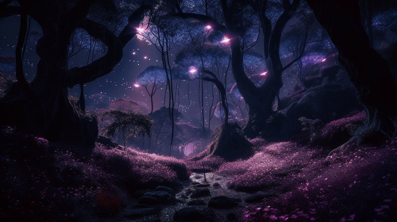 4 Enchanted Forest Wall Art Enchanted Forest Printable Digital Art ...