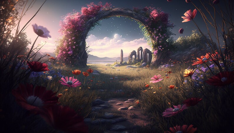 5 Enchanted Flower Field Wall Art, Enchanted Flower Field Wallpaper ...