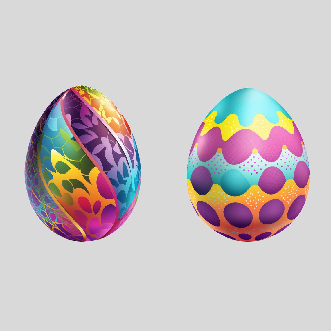 Easter Eggs Clipart, Easter Clipart, Easter Eggs Bundle PNG, 4 Instant ...