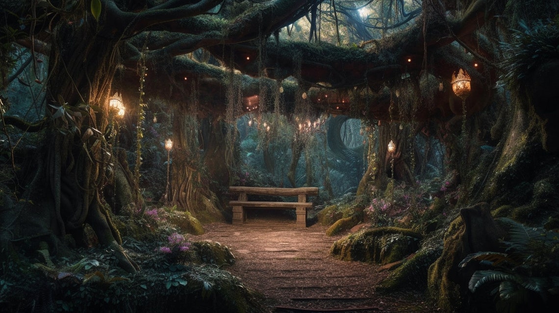 4 Enchanted Forest Wall Art Enchanted Forest Printable Digital Art ...