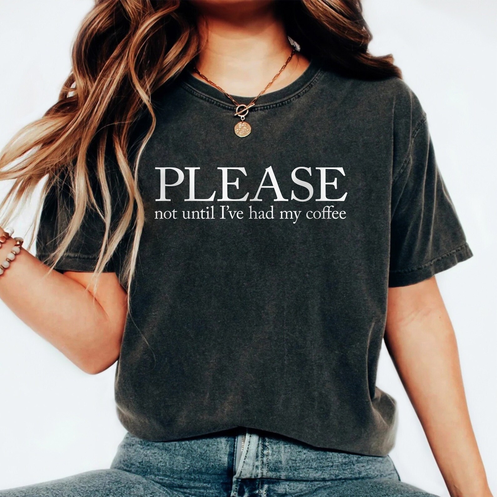 Please Not Until I've Had My Coffee Shirt, Coffee Lover Shirt, Funny ...
