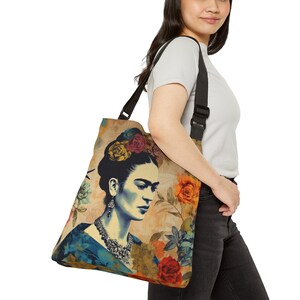 Frida Kahlo Gifts, Frida Kahlo Tote Bag Purse With Pocket Crossbody Shoulder Handbag, Frida Tote ...