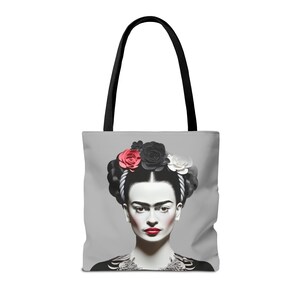 Mexican Art Tote Bag Frida Kahlo Totebag: Frida Kahlo Eco Friendly Tote Reusable Grocery Bag ...