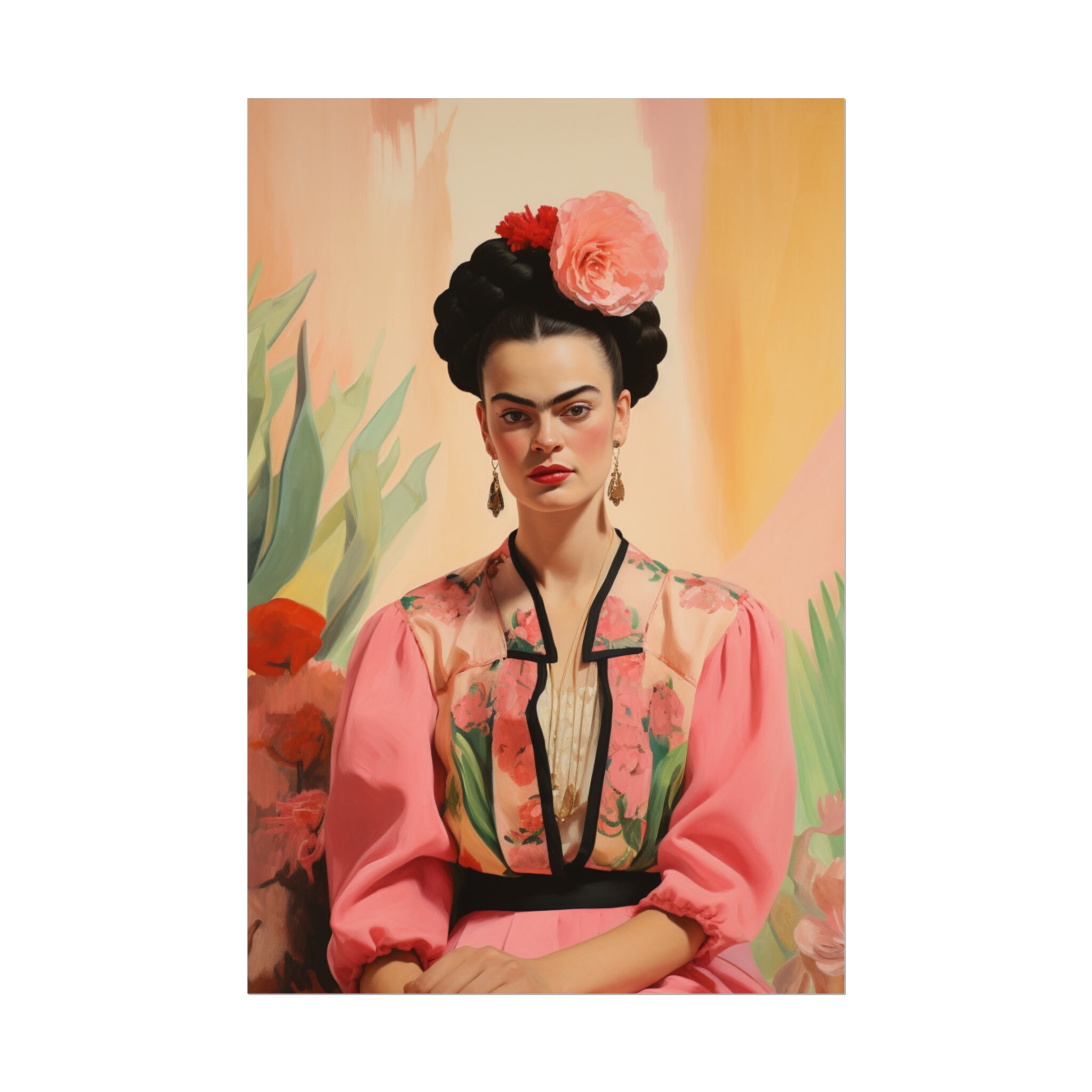 Frida Kahloe Art Decorative Poster Wall Arts Frida Pink Frida Kahlo ...