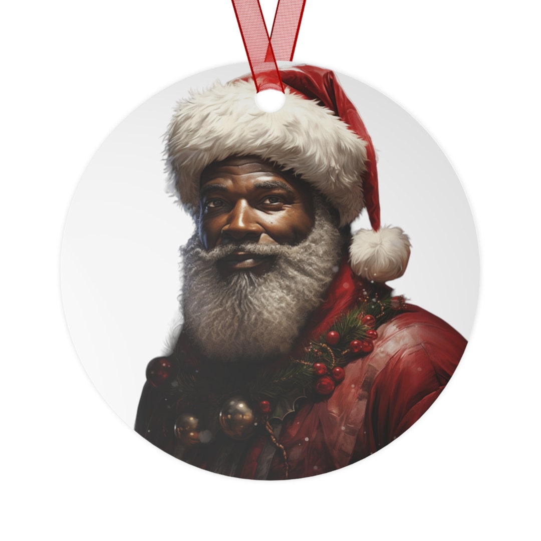 Black Santa Ornament African American Christmas Ornament Black Santa ...