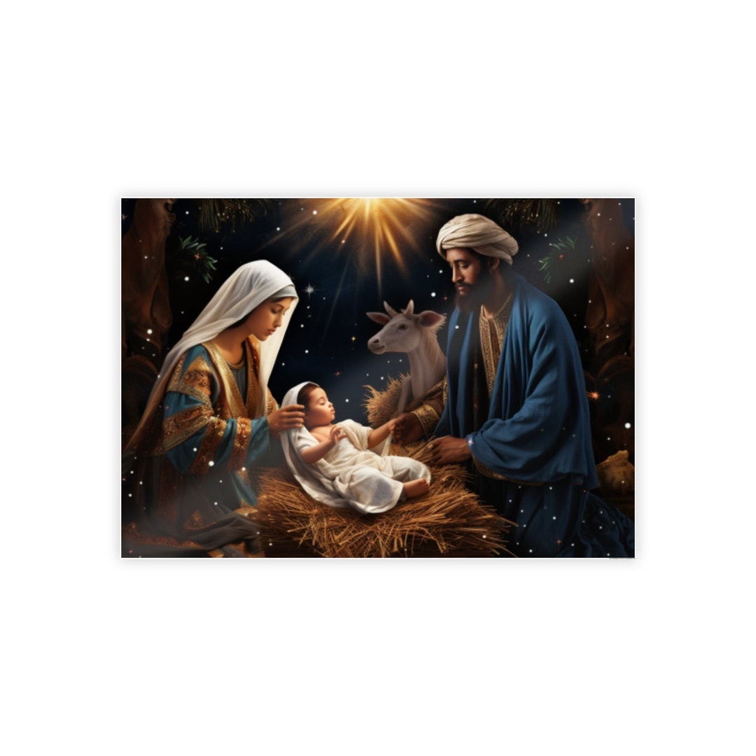 Africa Nativity Scene Brown Skin Nativity Wallart Art Afro American Art ...