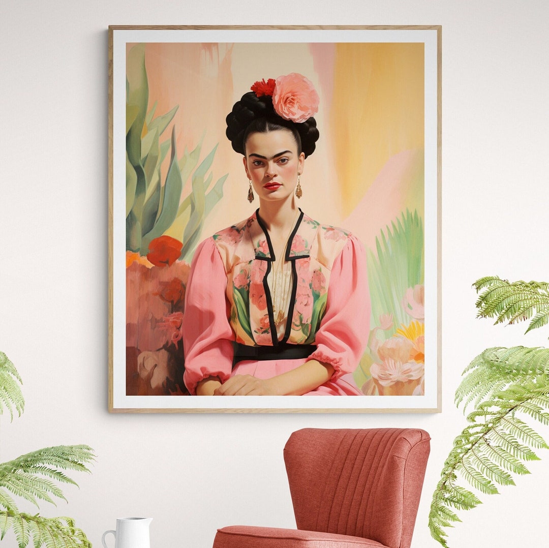 Frida Kahloe Art Decorative Poster Wall Arts Frida Pink Frida Kahlo Gifts Apartment Wall Decor ...