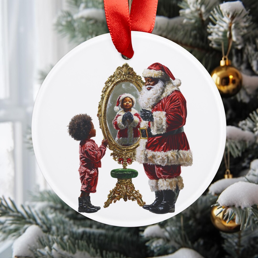 Black Santa Claus Christmas Ornament Blacksanta African American Santa ...