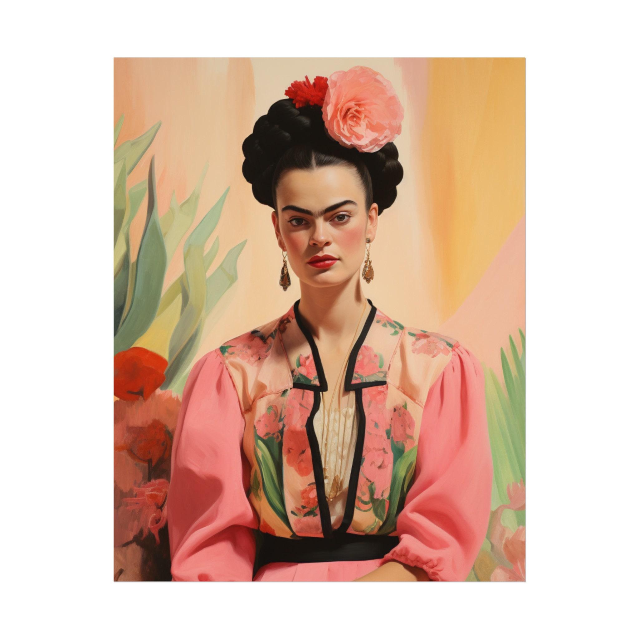 Frida Kahloe Art Decorative Poster Wall Arts Frida Pink Frida Kahlo Gifts Apartment Wall Decor ...
