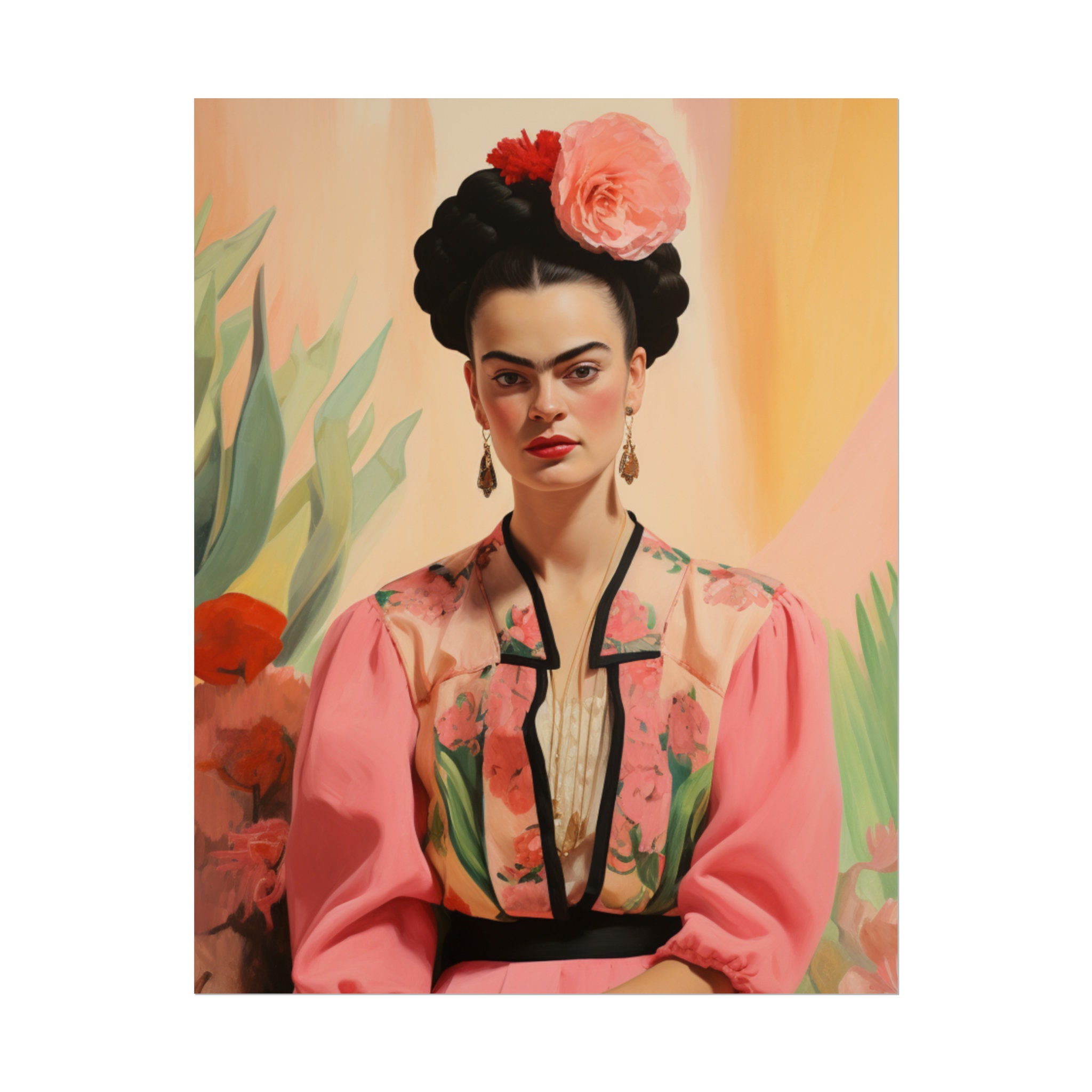 Frida Kahloe Art Decorative Poster Wall Arts Frida Pink Frida Kahlo ...