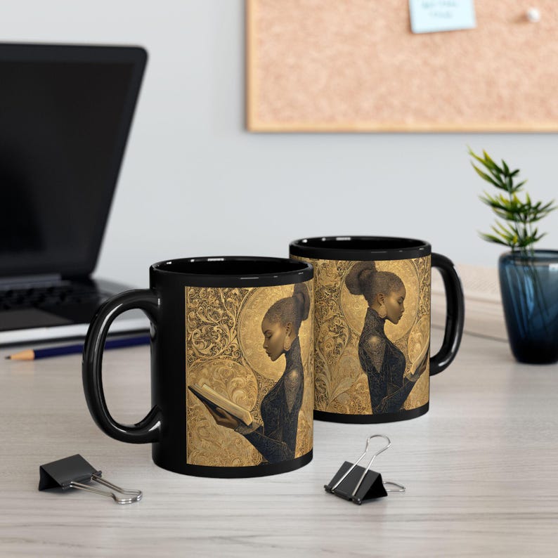 Black Woman Coffee Mug Gift Melanin Mugs African American Birthday Gift ...