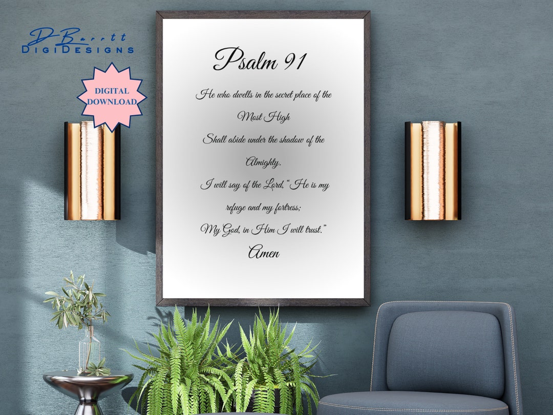 Bible Wall Art, Psalm 91:1-2, Scripture, Christian Wall Art, Faith ...