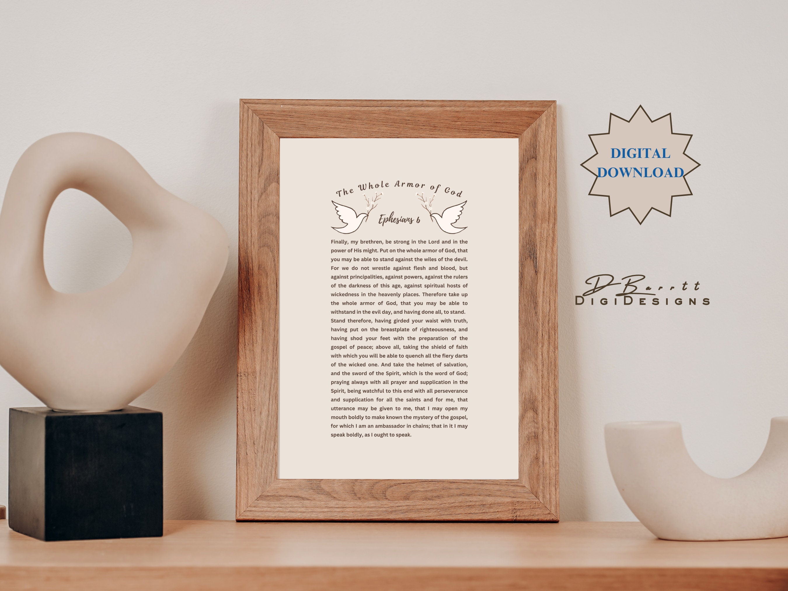 Bible Wall Art, EPHESIANS 6, Scripture, Christian Wall Art, Faith ...