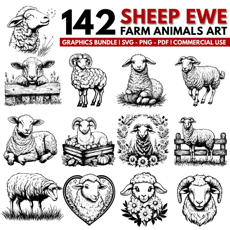 Sheep Vinyl Decals - Etsy