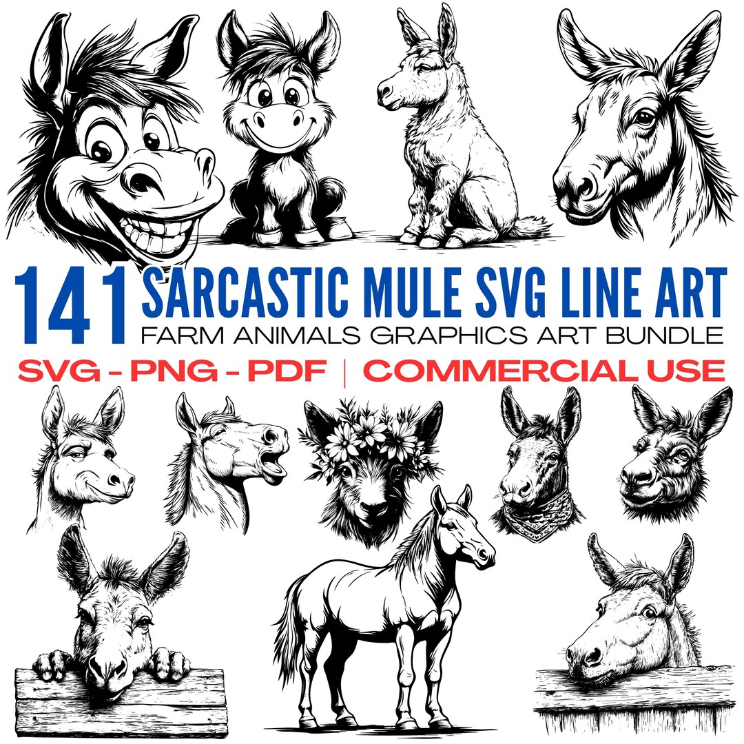 Mule SVG: Farmhouse Rustic Craft Design (digital Files Included - Etsy