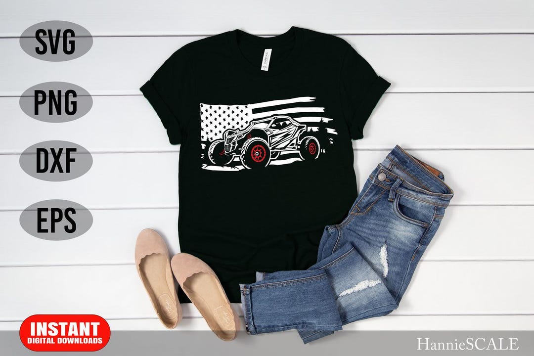 UTV Svg, Png, Dxf and Eps Files Designs Artsy UTV in USA Flag Shirt Design Instant Digital ...