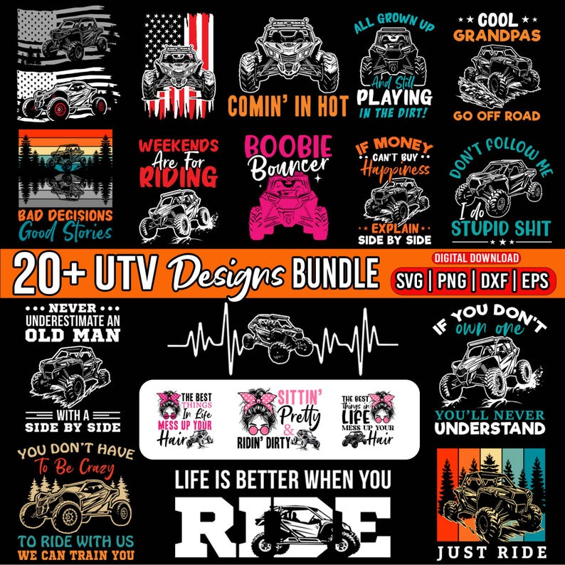 20+ UTV Designs Bundle, Svg, Png, Dxf, and Eps, Creative Arts - Instant ...