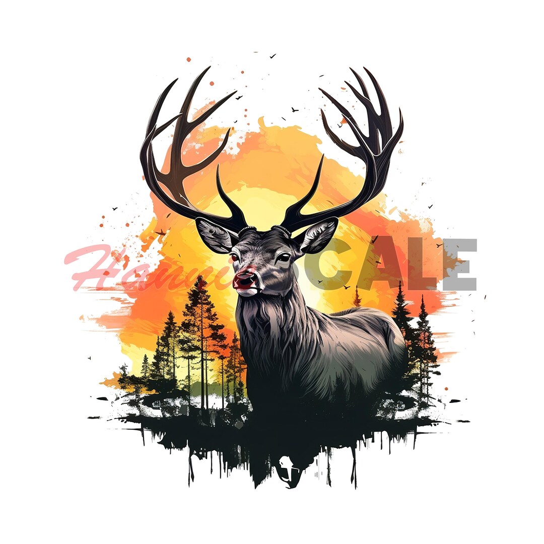 Deer PNG Sublimation Design High Quality Printable Shirt - Head Mixed ...