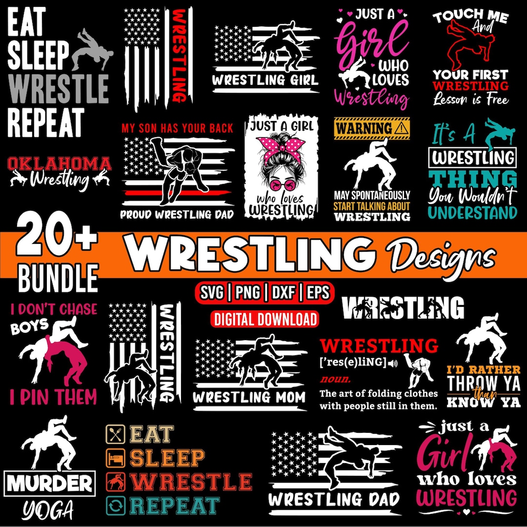 Wrestling Designs Bundle (svg, Png, Dxf, Eps) (digital Download) - Etsy
