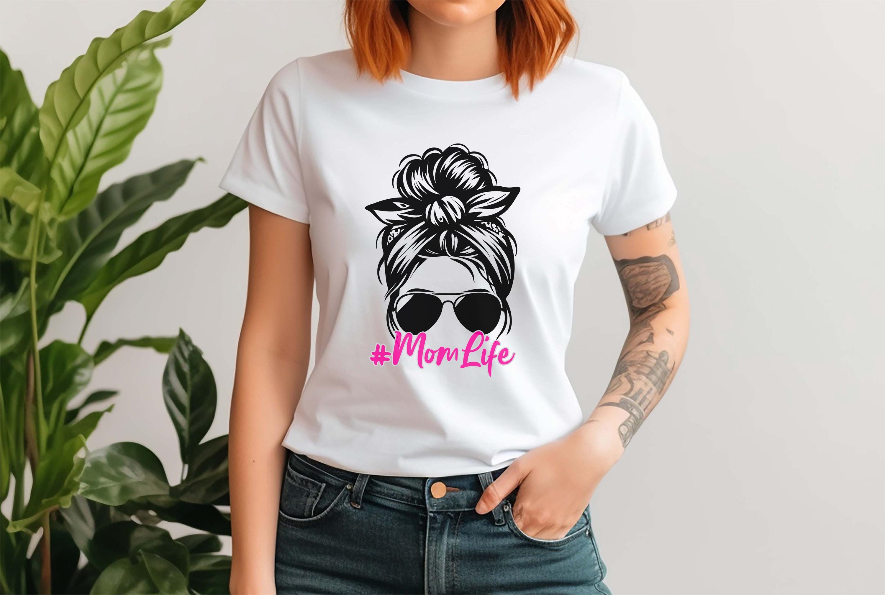 52 - Messy Bun SVG PNG Bundle, Mom Life Silhouette Clipart, Trendy ...