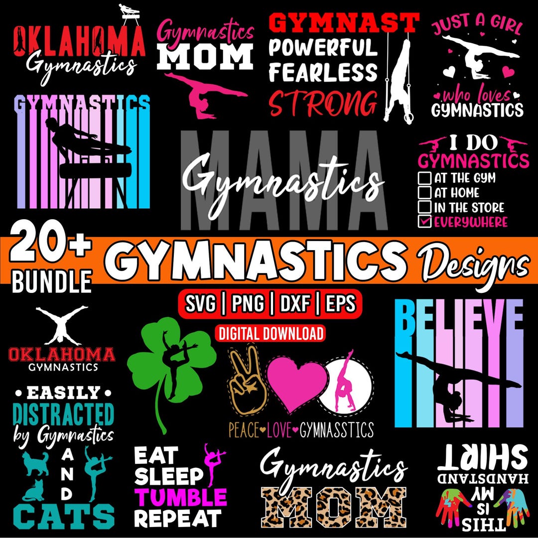 20 GYMNASTICS Bundle Designs, Svg, Png, Dxf, Eps Creative Arts ...