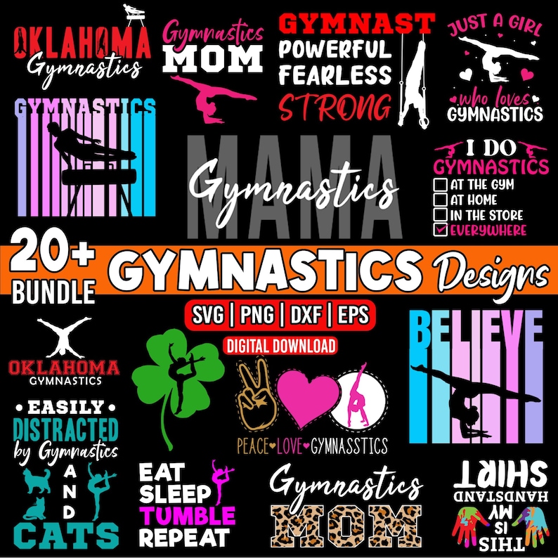 20 GYMNASTICS Bundle Designs, Svg, Png, Dxf, Eps Creative Arts ...
