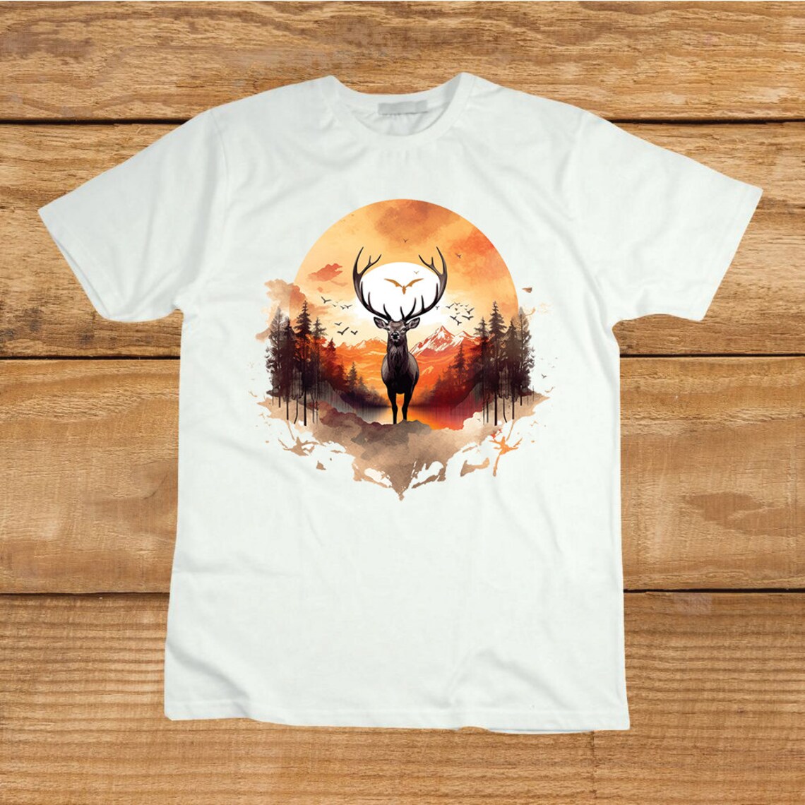 Deer PNG Sublimation Design Head Mix With Natures and Tree - Etsy
