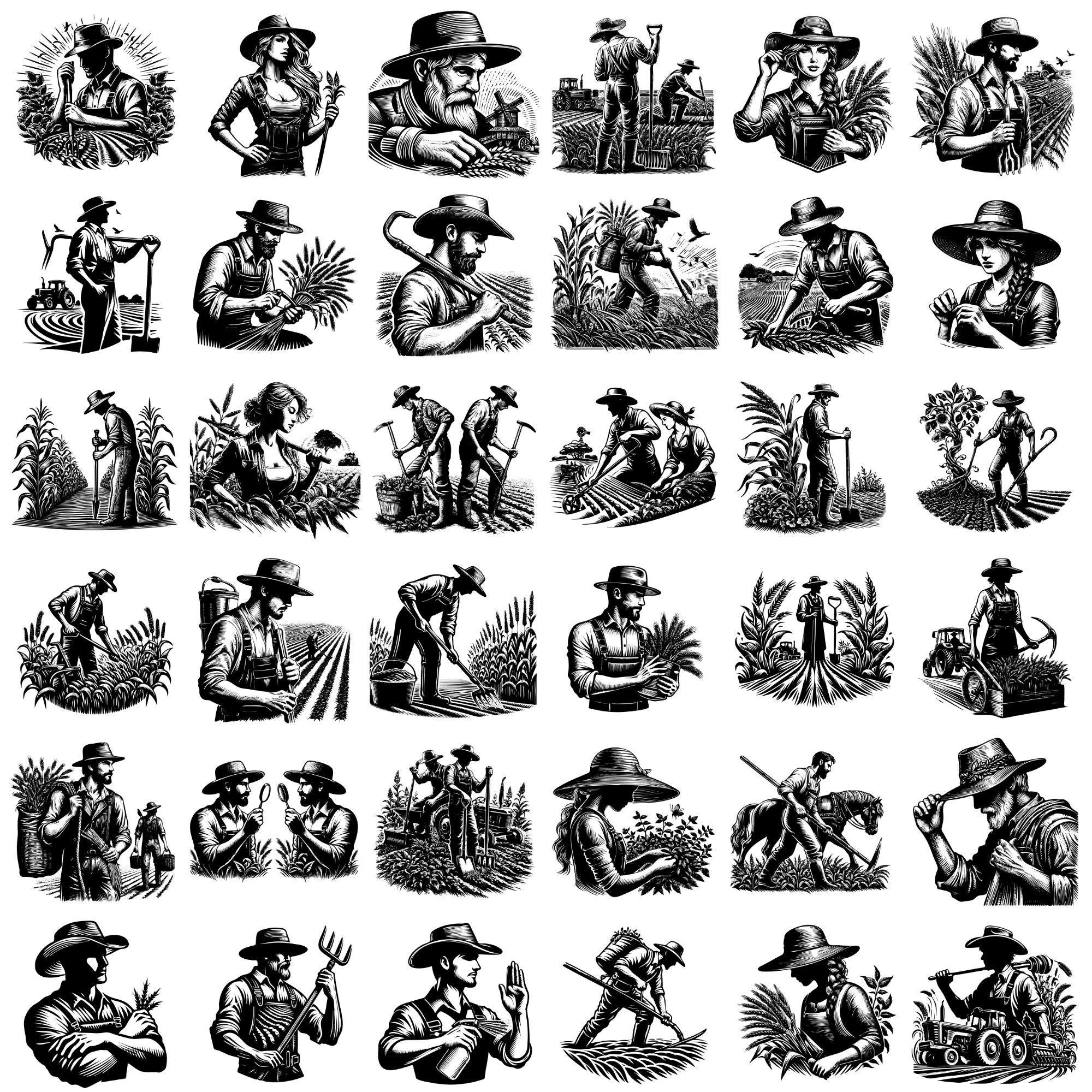 Farmer SVG Bundle: Vintage Farming Graphics for Cricut (digital ...