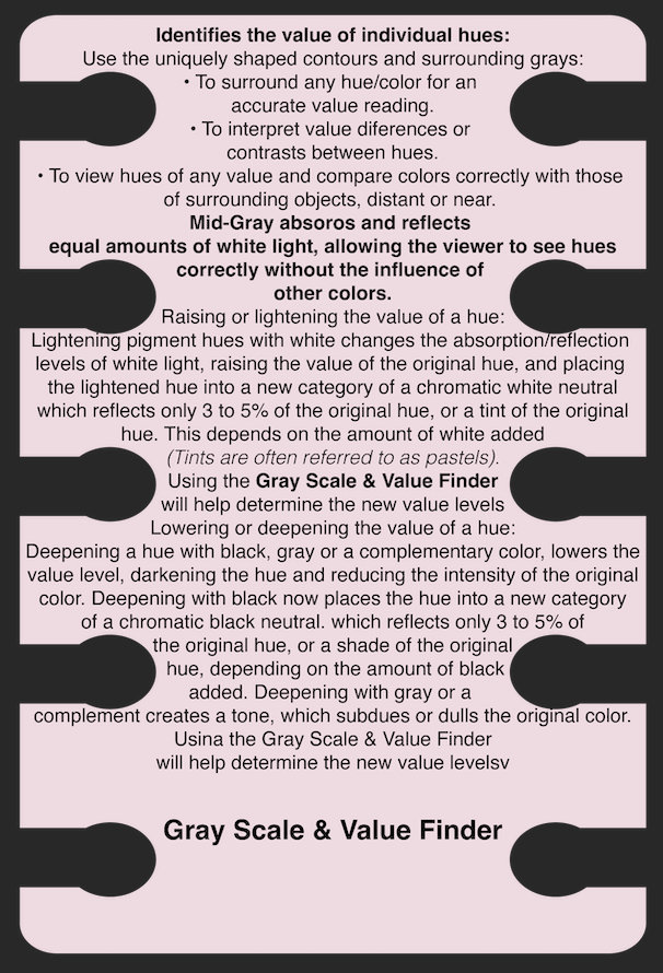 Gray Scale & Value Finder, Color Theory, Gray Scale Ruler, Gray Scale ...