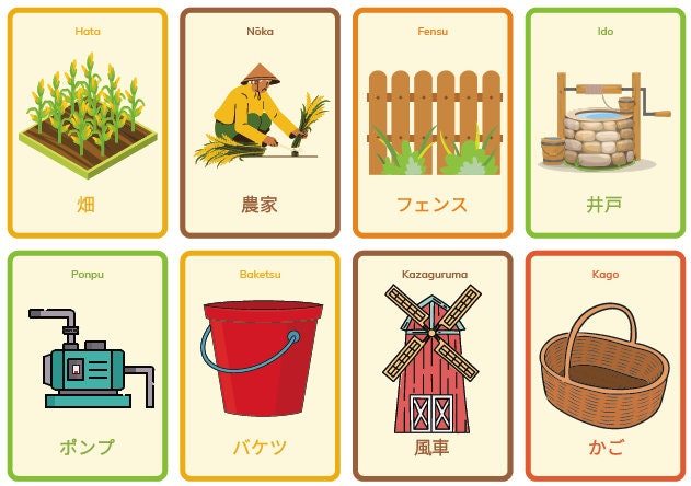 41 Farm & Office Japanese Printable Flashcards, Beautiful Flashcard ...