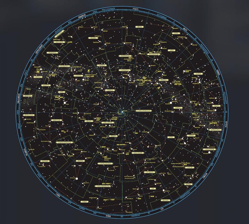Custom Star Map Printable | Night Sky Constellation Map | Digital Star ...