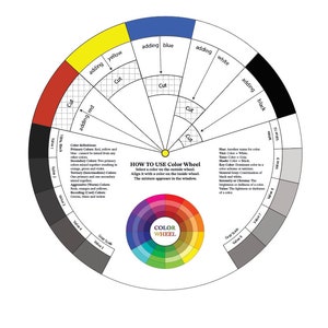Printable Color Wheel, Easy to Use, Beautiful, Editable, Color Scheme ...