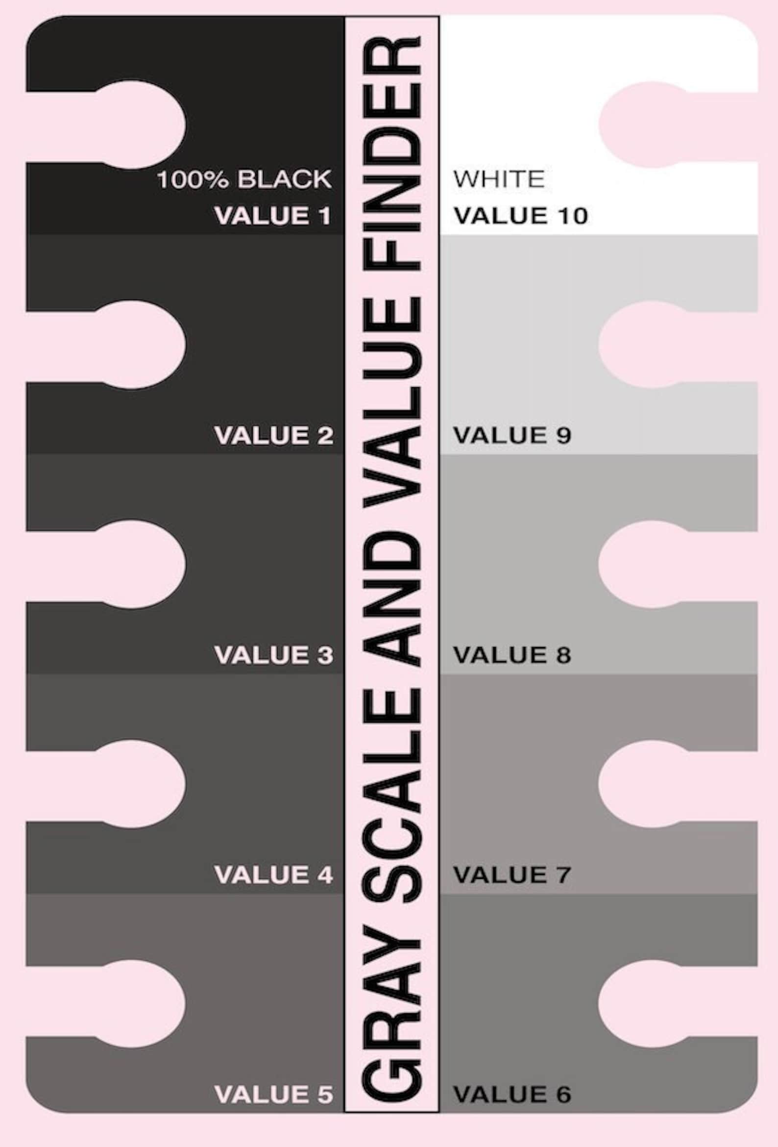 Gray Scale & Value Finder, Color Theory, Gray Scale Ruler, Gray Scale ...