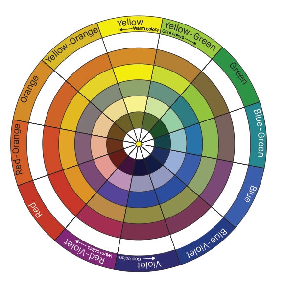 Printable Color Wheel, Easy to Use, Beautiful, Editable, Color Scheme ...