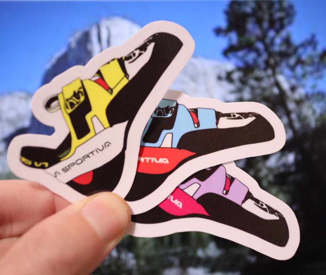 Climbing Shoe Sticker: Handmade Vinyl Decal, Custom Text - Etsy