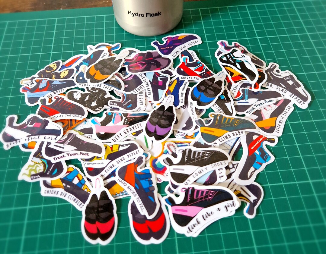 Climbing Stickers: Climbing Shoe Stickers Random Selection. Gifts for ...