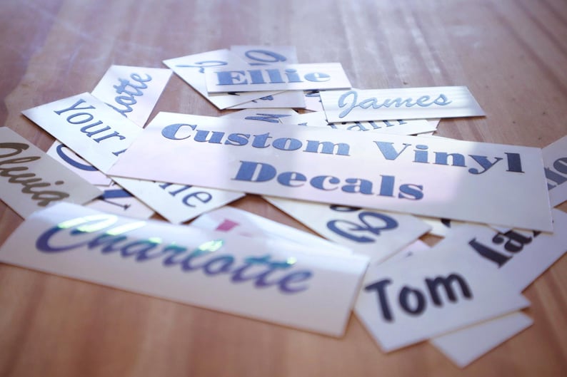 Custom Vinyl Decals: Contemporary Font Name Labels, Personalised, Bike ...