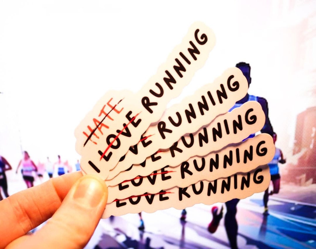 I Love Running Sticker - Handmade Vinyl Decal for Hydro Flask or Laptop ...