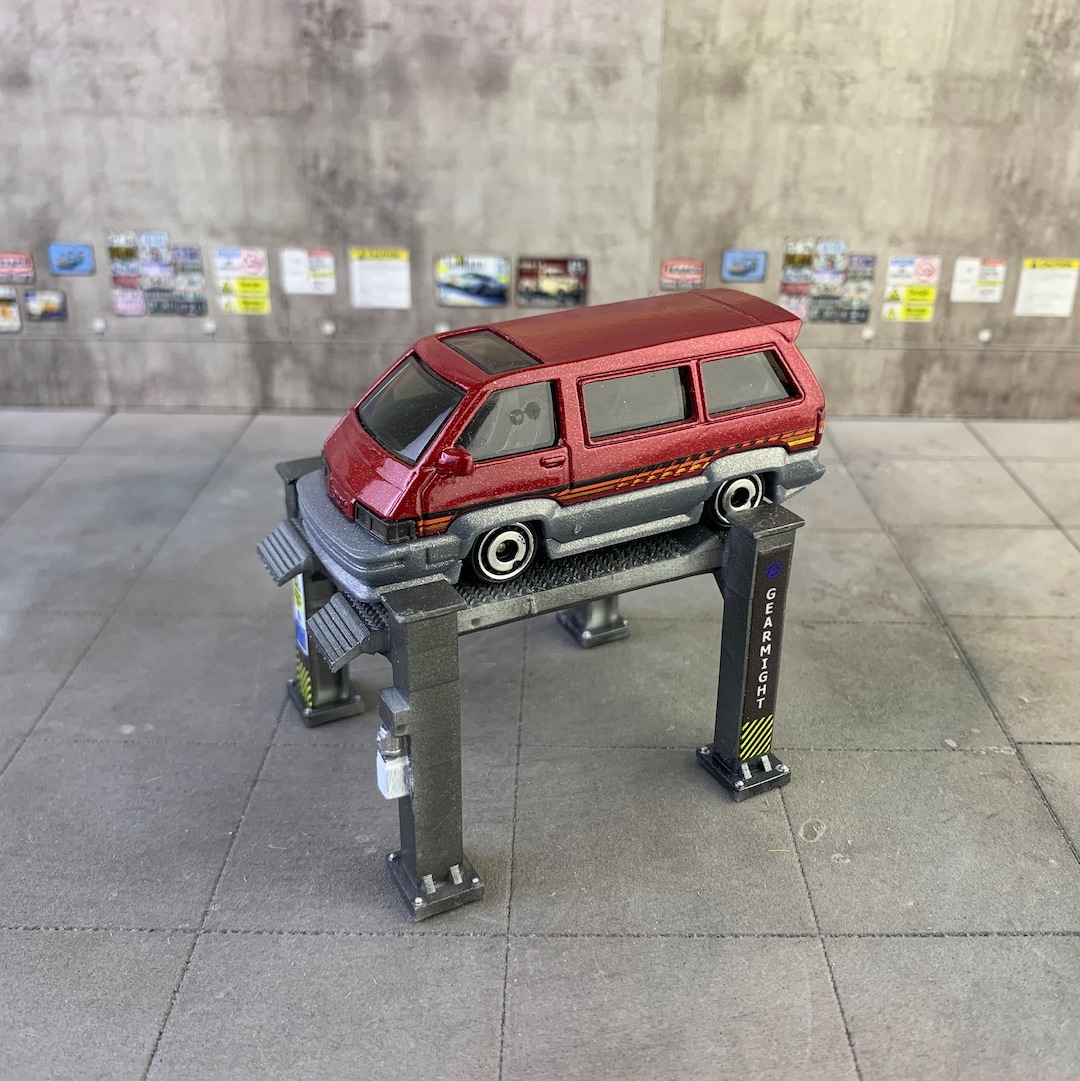 1/64 Scale 4- Post Car Lift Elevator for Mini Cars Garage Diorama ...