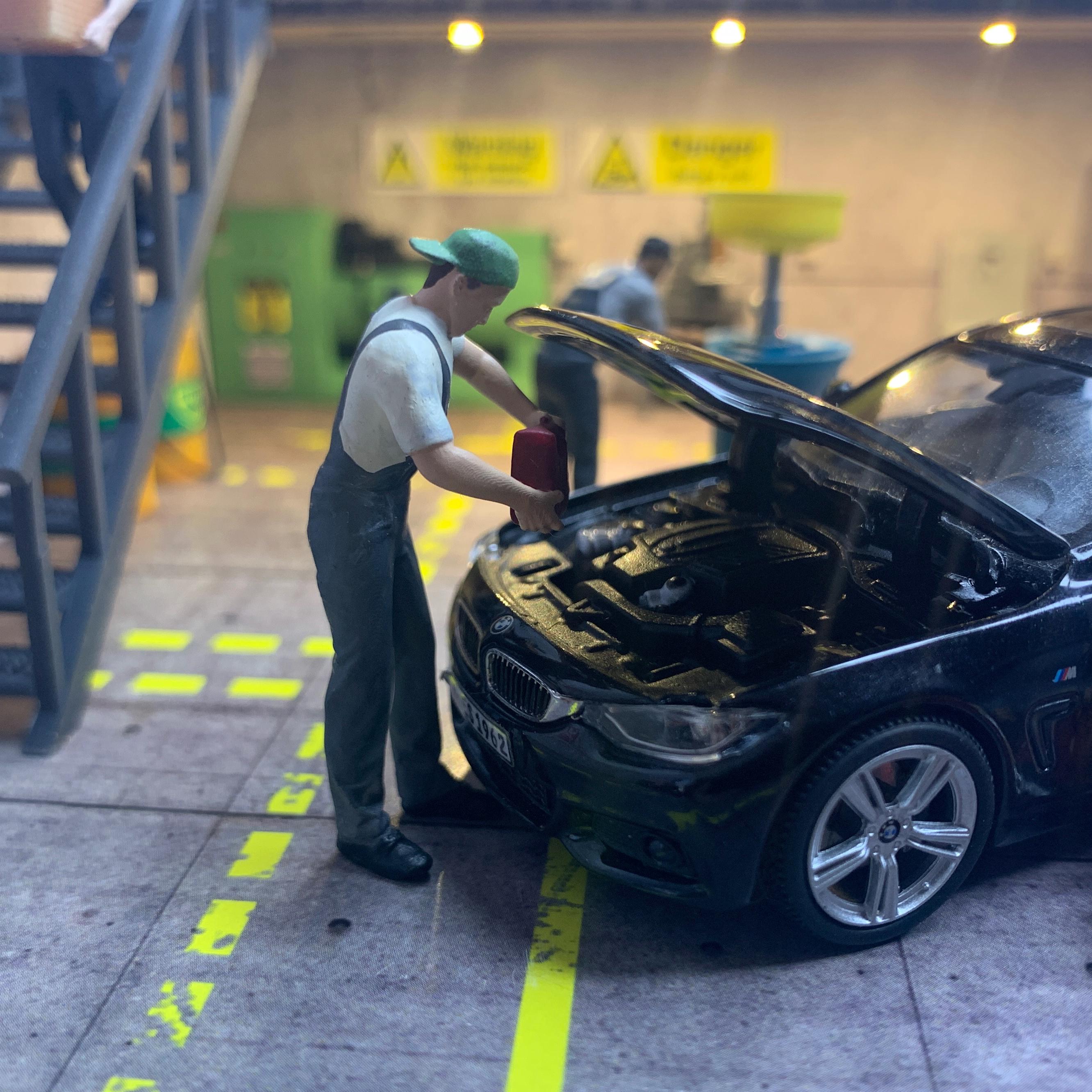Full Master Mechanics Set: 1/43 Scale Garage Diorama Figures 9 Pcs ...