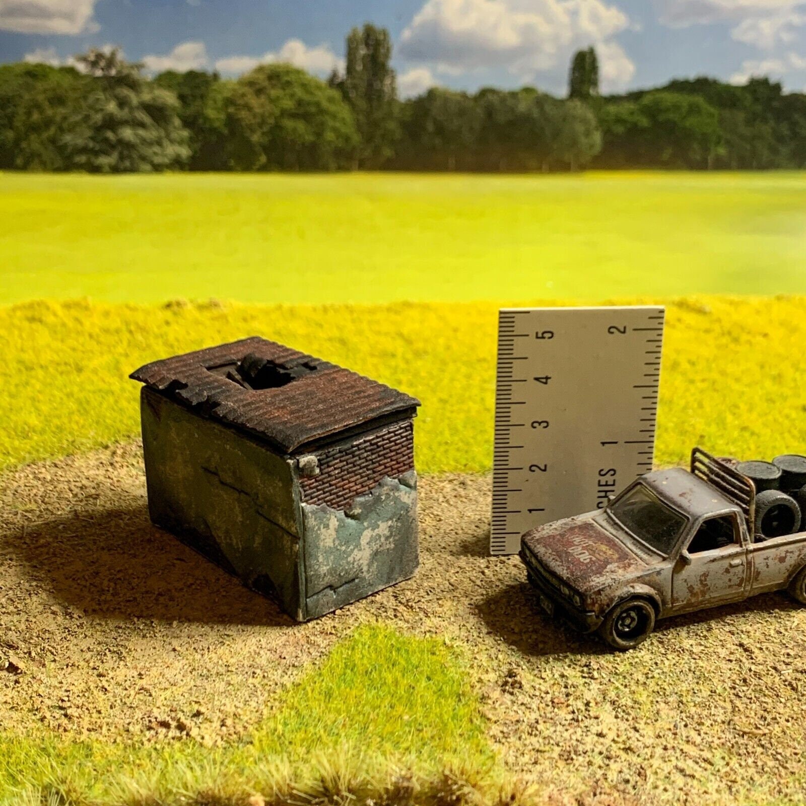 1/64 Scale Diorama Building Abandoned Barn Realistic House Flat Roof - Etsy