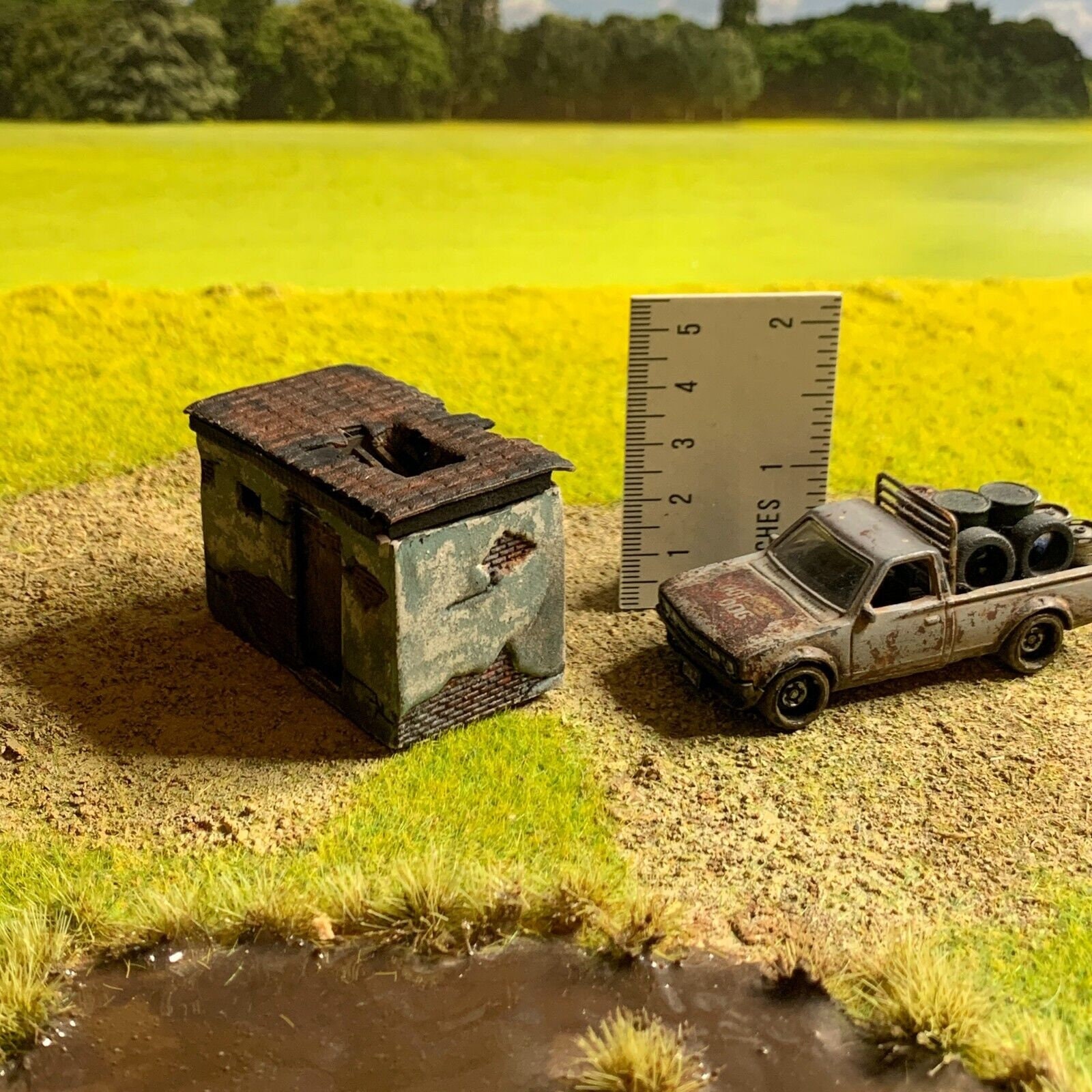 1/64 Scale Diorama Building Abandoned Barn Realistic House Flat Roof - Etsy